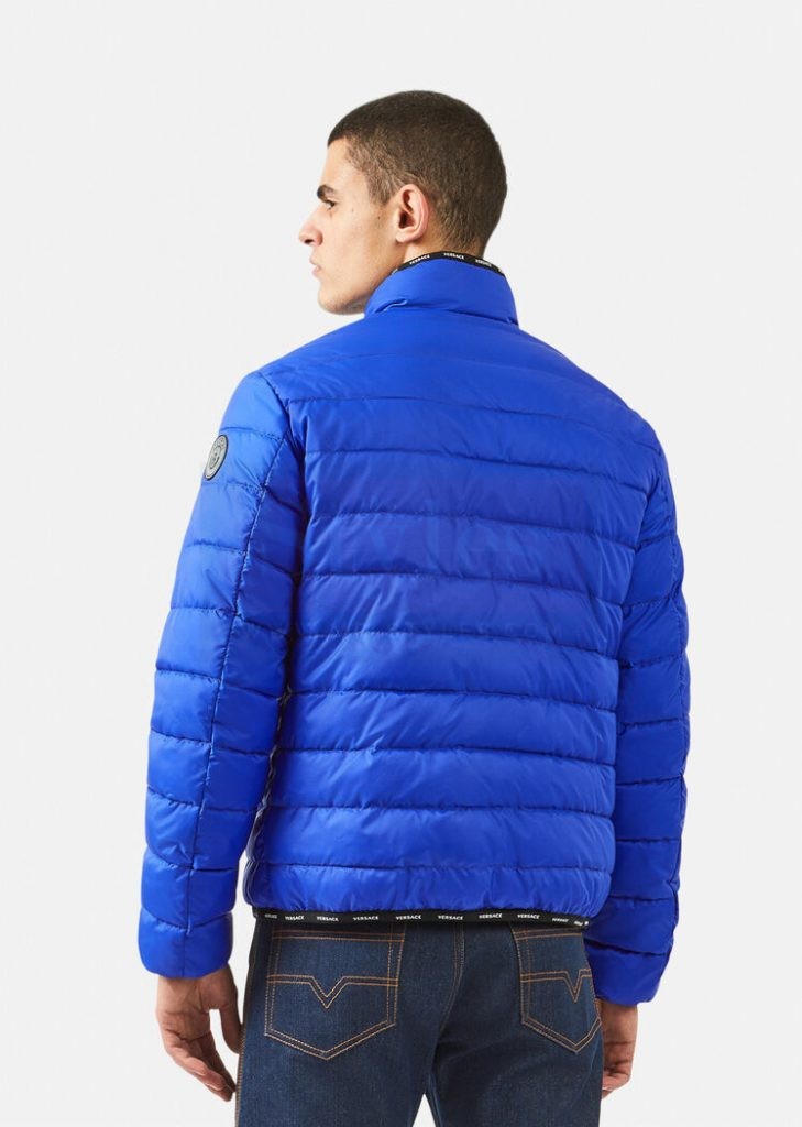 Shop Blue Shiny Cotton Puffer Jacket - 15% Off | Mr-Styles
